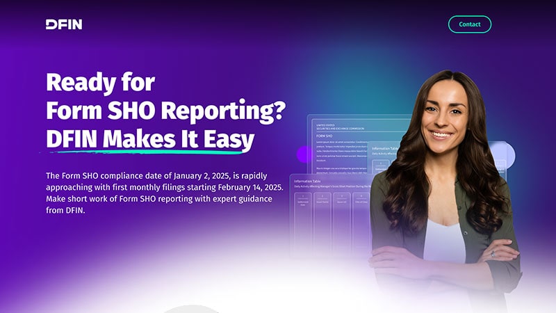 Form SHO Reporting & Filing Services | DFIN | Donnelly Financial Solutions